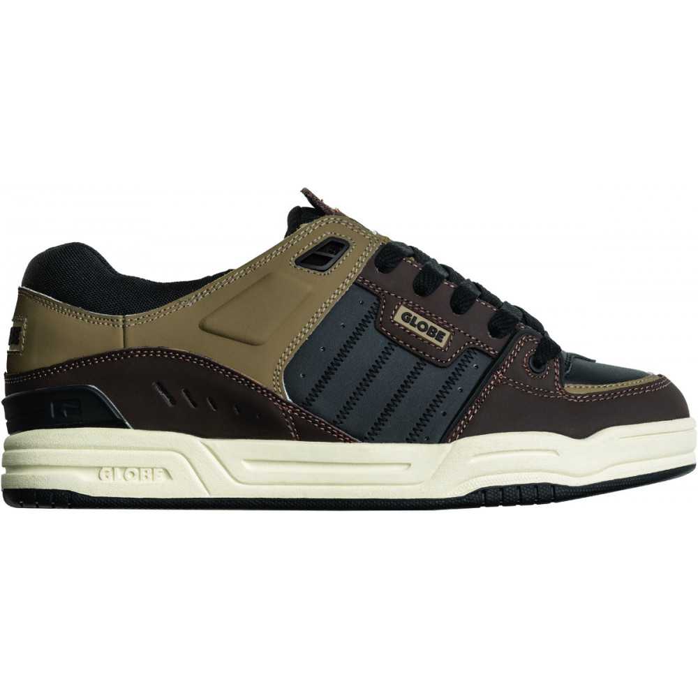GLOBE Fusion Black/brown/khaki - Skate Shoes - Suffern